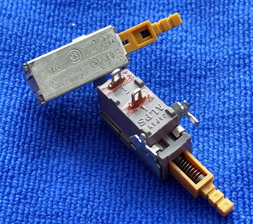 10pcs ORIGINAL ALPS SDL1P SDL1P-D ON-OFF PANEL MOUNT POWER SWITCHES 5A ...