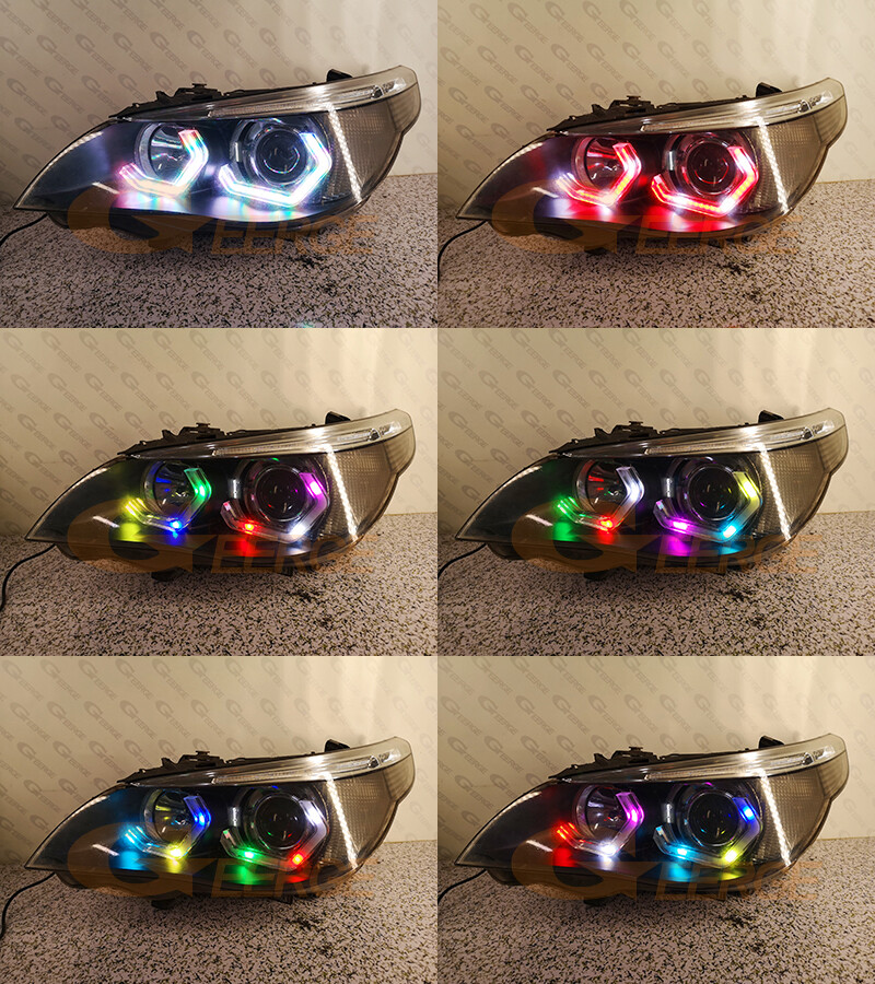 For BMW E60 E61 Concept M4 Iconic Style Dynamic RGB LED Angel Eyes Halo ...