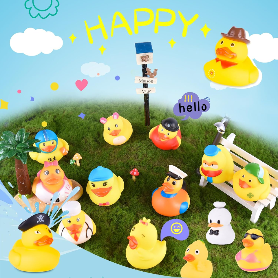 55 Packs Rubber Ducks in Bulk Assortment Jeep Ducks for Ducking, Small ...
