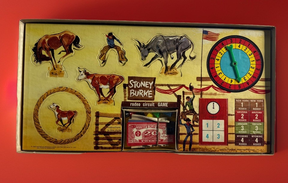 Vintage Stoney Burke Rodeo Circuit Game 1963 Jack Lord Western Cowboy ...