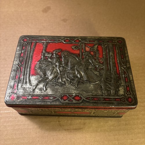 Vintage Riley’s Toffee Metal Hinged Candy Tin Box Silver Red Design ...