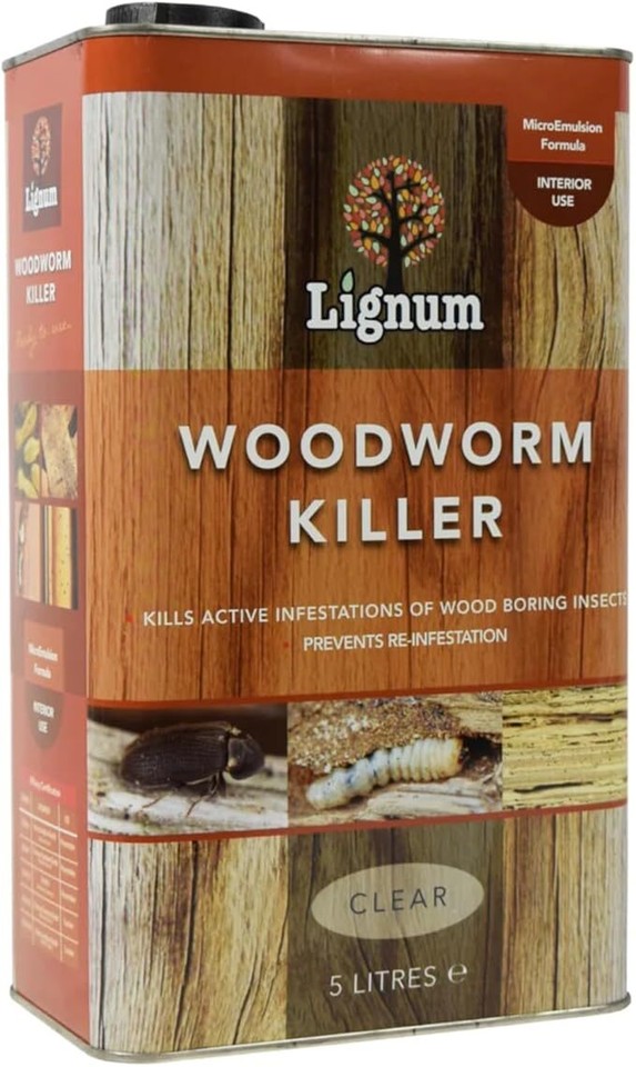Lignum Woodworm Insect Killer Ready To Use Wood Treatment MicroEmulsion ...