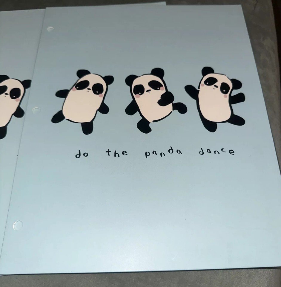 2) Cute Panda Folders by Eccolo - BRAND NEW. Do The Panda Dance. 3 Ring ...
