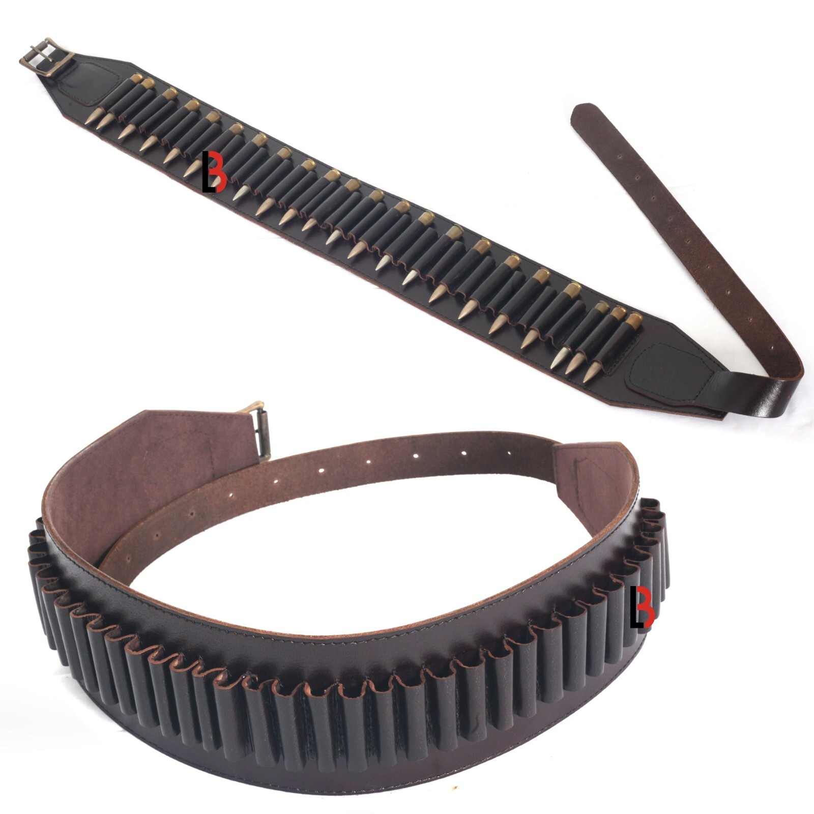 Cowhide Leather Rifle Cartridge Belt Bandolier for Rifle Shells ...