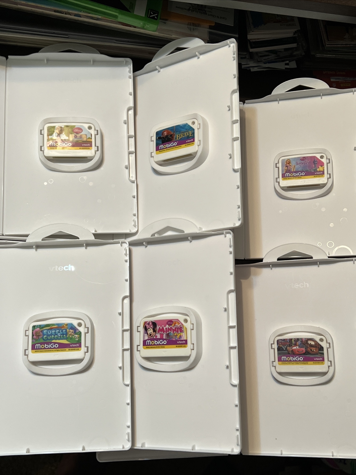 Lot of 6 Vtech Mobigo (Cars Tangled Minnie Brave Doc McStuffins Bubble ...