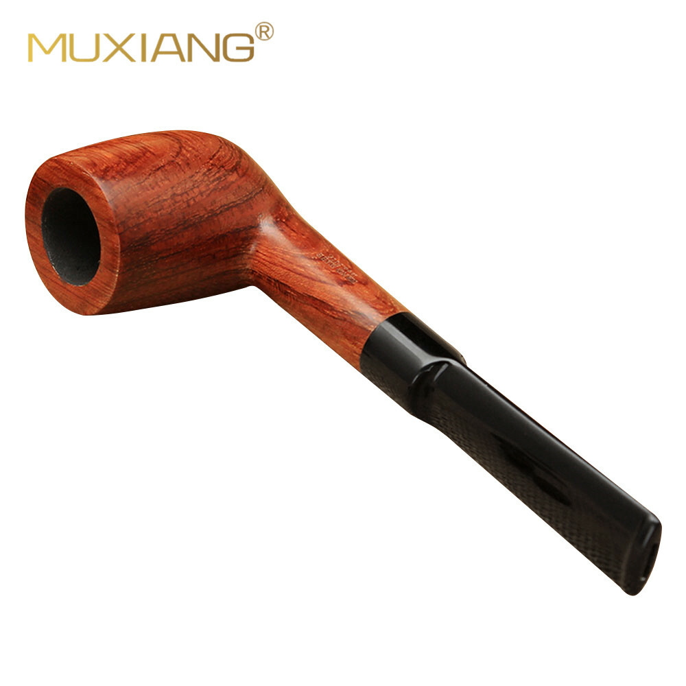 MUXIANG Handmade Wooden Straight Stem Tobacco Pipe with Smoking ...