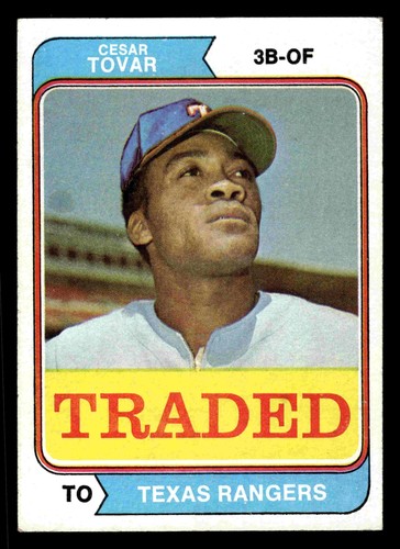 1974 Topps Traded Cesar Tovar #538T - Texas Rangers | eBay