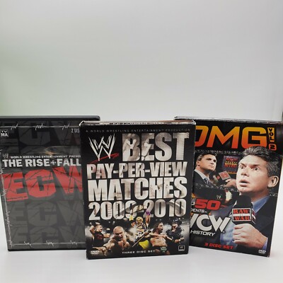 Lot Of 3 Wrestling DVD Movie Lot WWE Wrestlemania ECW WCW Sets ...