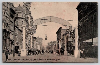 Baltimore MD Loyal Order of Moose Court Of Honor Welcome 1910 Postcard ...