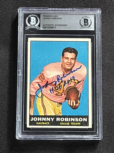 JOHNNY ROBINSON 1961 TOPPS ROOKIE SIGNED AUTOGRAPHED CARD BECKETT BAS ...