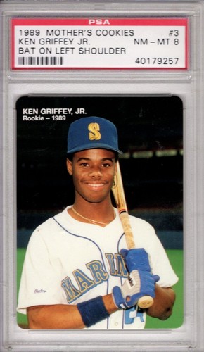 1989 Mother's Cookies Ken Griffey Jr. PSA 8 NM-Mt # 3 RC Bat on Left ...