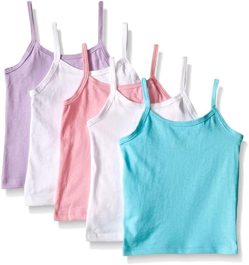 Girls’ Cami Tops, 100% Cotton Camisoles, Assorted Colors, Multipack | eBay
