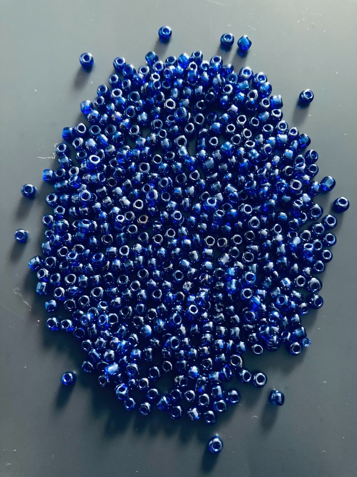 A small packet of tiny blue beads. Size 0.3cm. | eBay UK