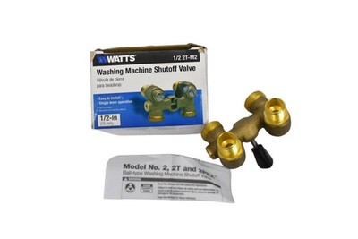 Watts Washing Machine Shutoff Valve 2T-M2 1/2 in Single Lever Brass ...