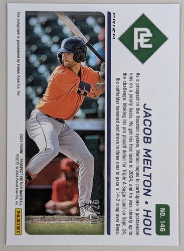 2024 Panini Prospect Edition .. JACOB MELTON .. Autograph AUTO Mojo ...