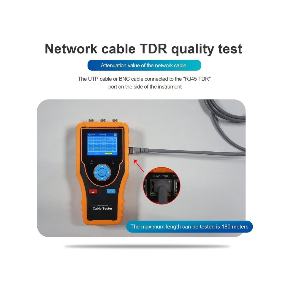 WANLUTECH Network Cable Tester,RJ45 Cable TDR Tester Wire Tracker PoE ...