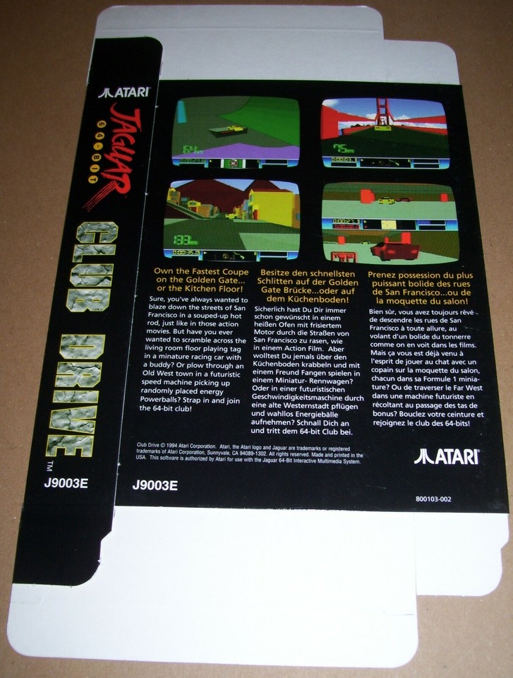 Atari Jaguar 64-Bit Games Console Original CLUB DRIVE Game Box NEW ...