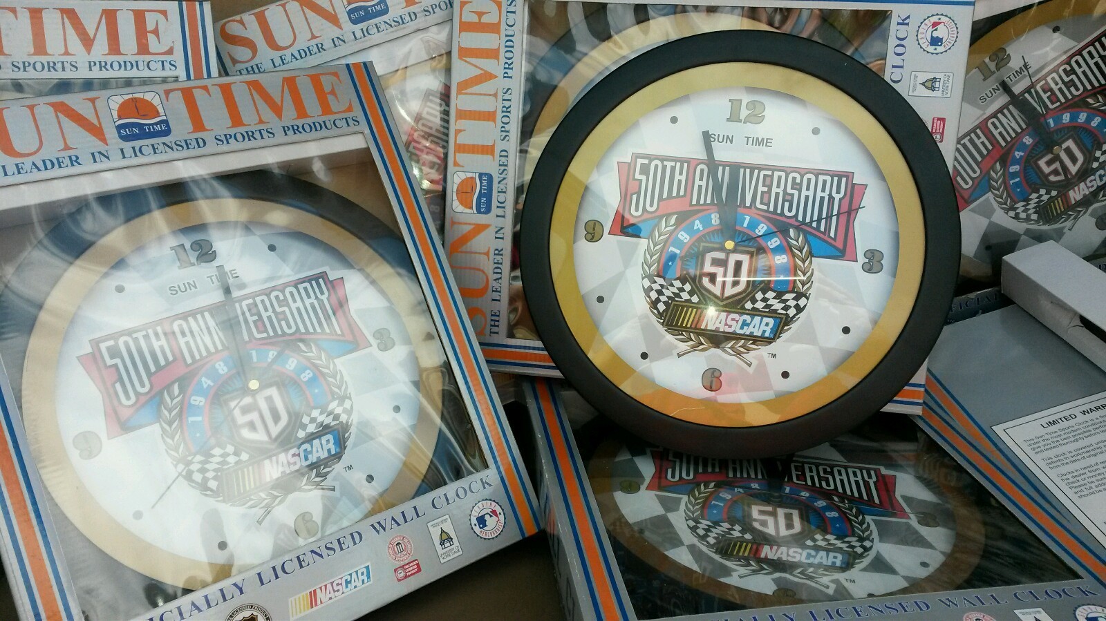 NASCAR 50TH ANNIVERSARY WALL CLOCK OFFICIALLY LICENSED by SUNTIME for ...
