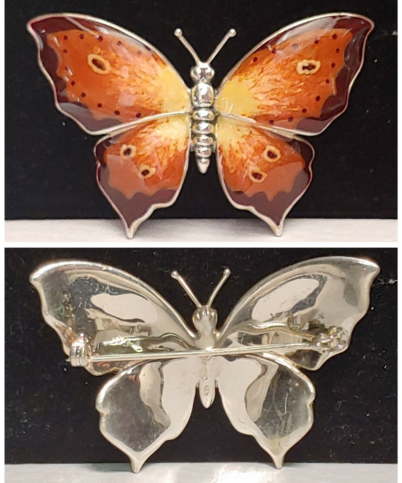 Saturno Animal Italy Sterling Silver 925 Brooch Pin large Butterfly ...