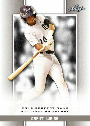 GRANT WEISS 2019 "1ST EVER PRINTED" LEAF PERFECT GAME NIKE ROOKIE CARD ...