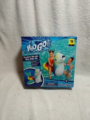 H2O GO Flash n' Splash Seal Ride-On Pool Float Kids Swim Ages 3+ 61 ...
