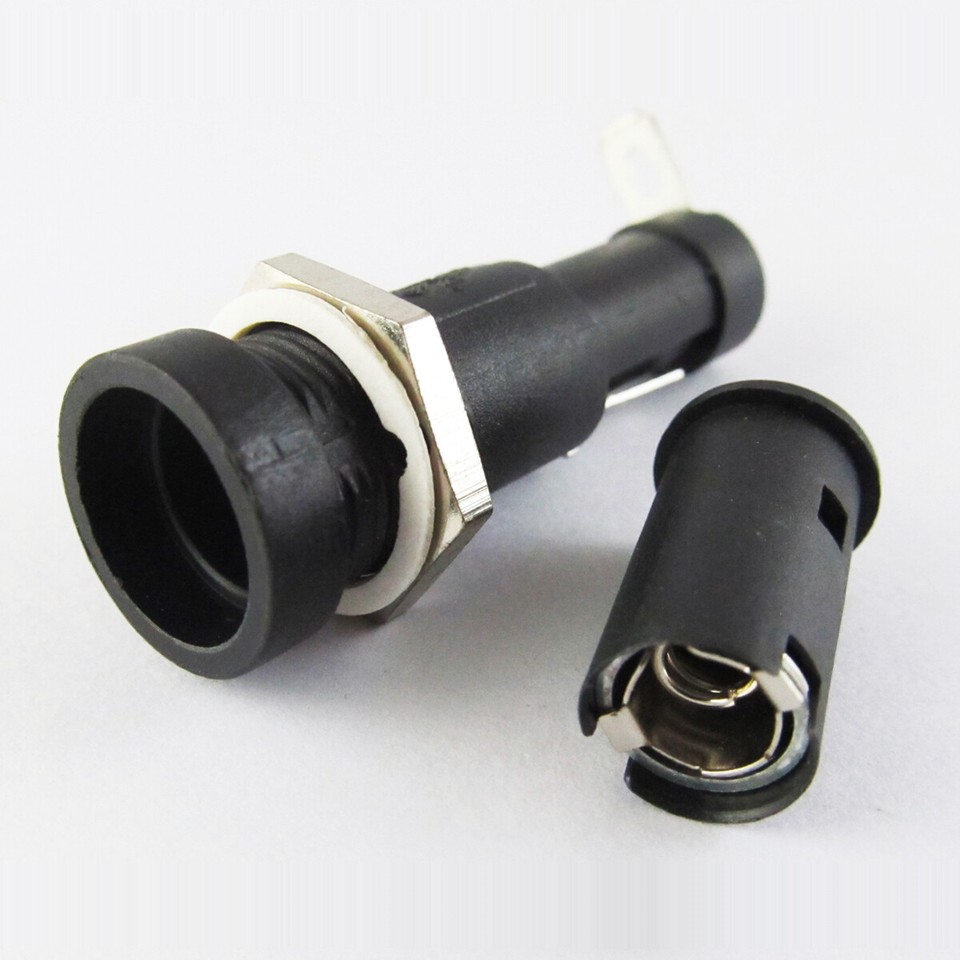 2Pcs R3-9 Black Panel Mounted 6x30mm 6.35x31.8 Fuse Holder Socket AC ...