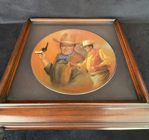 John Wayne 1984 Glass Collectible Plate Frame or Wall Display, Edition ...
