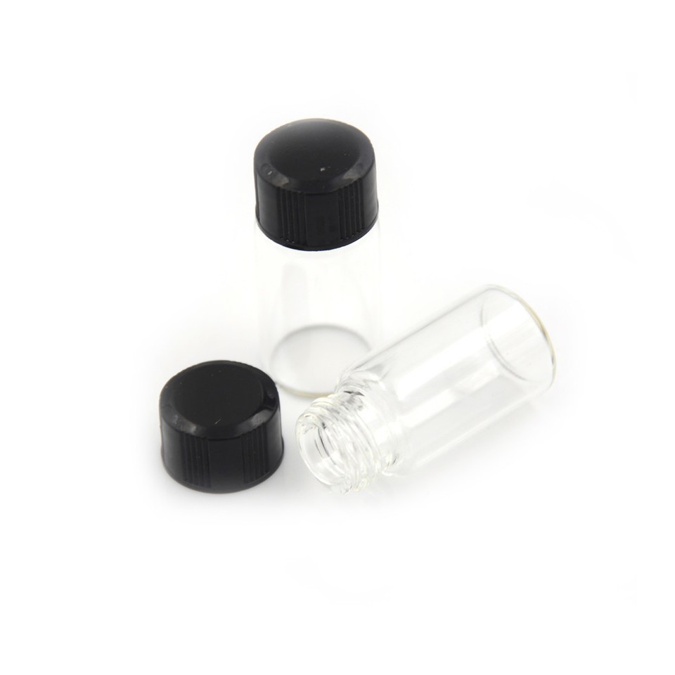 5Pcs 3ml Small Cute Glass Vials Bottles Clear Containers With Screw Cap ...