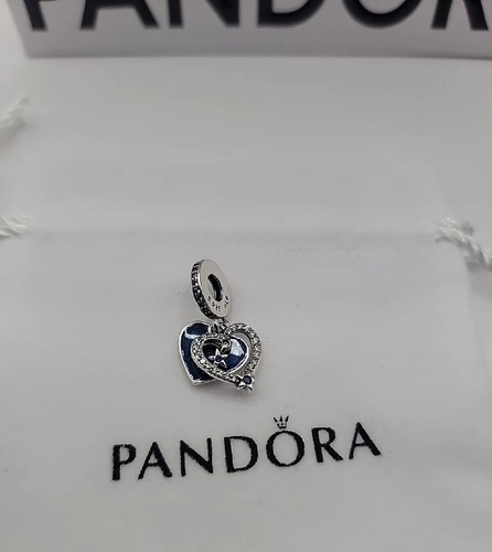 🔅Pandora #792356C01 Celestial Shooting Star Heart Double Dangle Charm ...