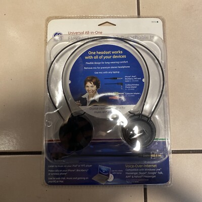 GE Universal All in One Flexible Stereo Headset w/ Detachable ...