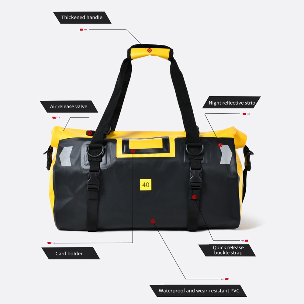 Motorcycle Dry Bag Large Capacity Waterproof Duffle Bag With Roll Top ...