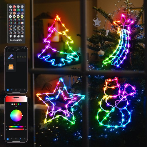4 Pack Smart Christmas Window Lights, Window Silhouette Lights ...