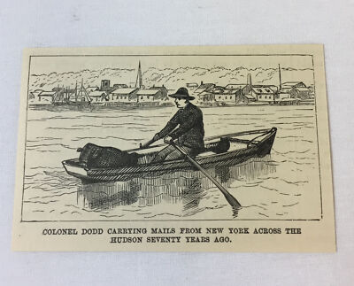 small 1885 magazine engraving ~ COLONEL JOSEPH DODD carry mail across ...