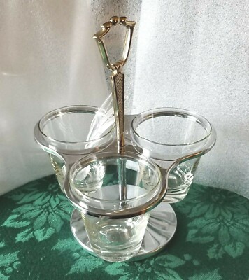 KROMEX Lazy Susan CONDIMENT SERVER - Beautiful STAINLESS STEEL - CHROME ...