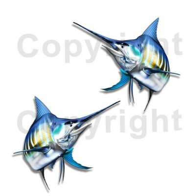 Striped Marlin Fish Sticker Fish Decals Vinyl Graphic Fishing Decals ...