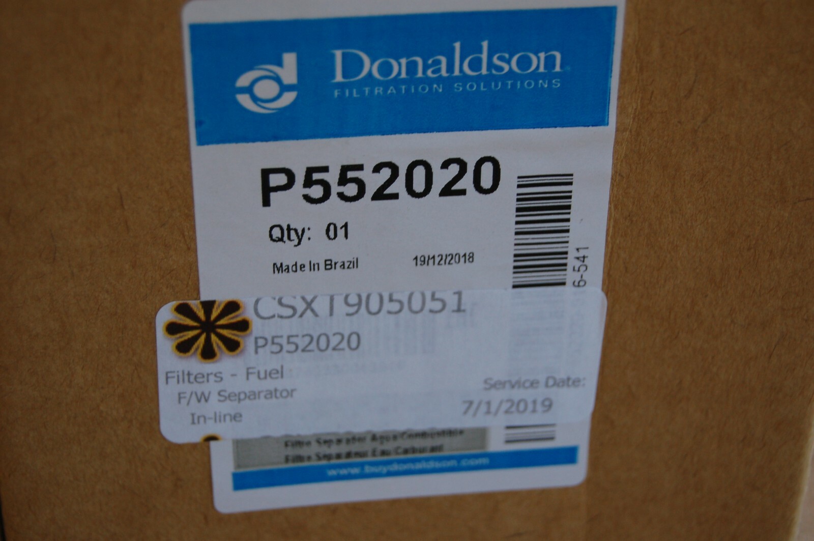 DONALDSON P552020 - Fuel filter cross reference