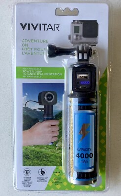 New VIVITAR Power Bank 4000mAh with Power Grip fits Go Pro & Cameras ...