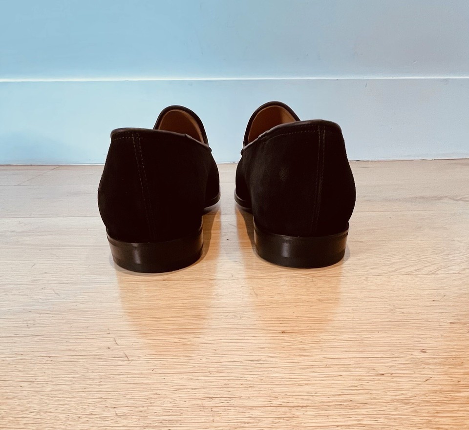 John Lobb Amble Mens Black Suede Loafers Slip On Shoes UK 10 / EU 44 £ ...