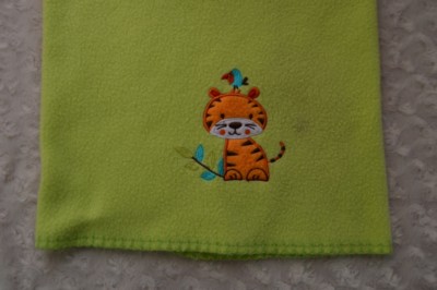 Garanimals Tiger Baby Blanket Green Fleece Blue Bird Leaf Branch ...