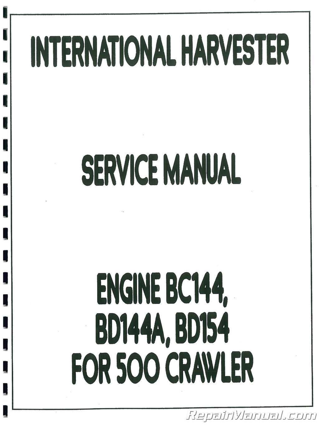 International Harvester BC144, BD144A, BD154 Engine Service Manual | eBay