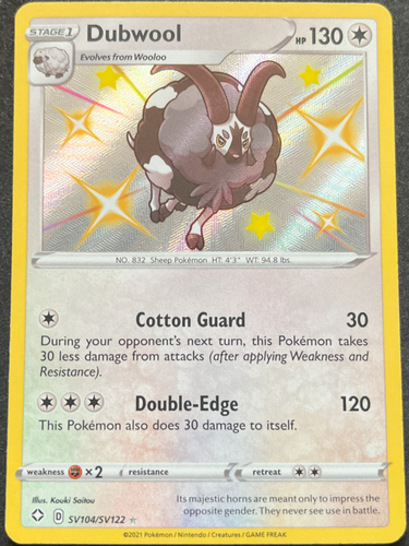 Dubwool Pokemon Shining Fates SV104/SV122 Shiny Holo Rare NM | eBay