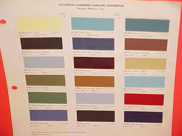 1962 1963 1964 HILLMAN SUPER MINX HUMBER SINGER SUNBEAM ALPINE TIGER ...