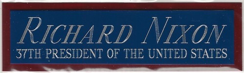 RICHARD NIXON USA 37TH PRESIDENT NAMEPLATE FOR AUTOGRAPHED SIGNED BOOK ...