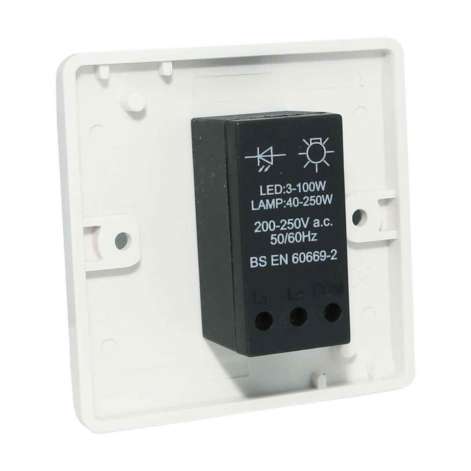LED Dimmer Switch Single Double Light Switch Dimmable White Chrome 3W ...