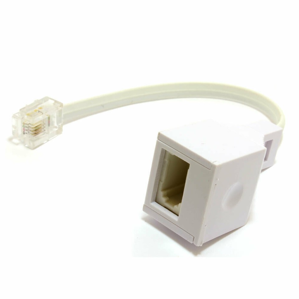 10cm RJ11 4 Wire to BT Telephone Female Socket for Virgin Hub To UK ...