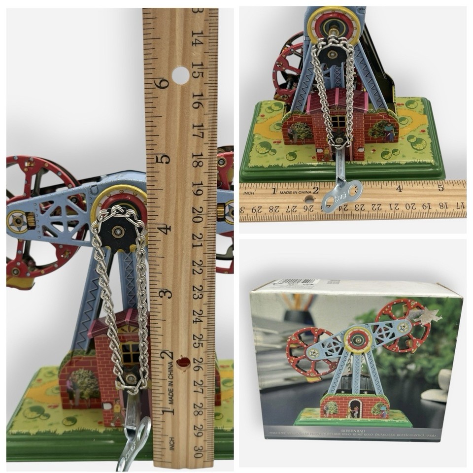 Riesenrad Double Ferris Wheel Wind Up Key Motion Tin Metal Toy Moving ...