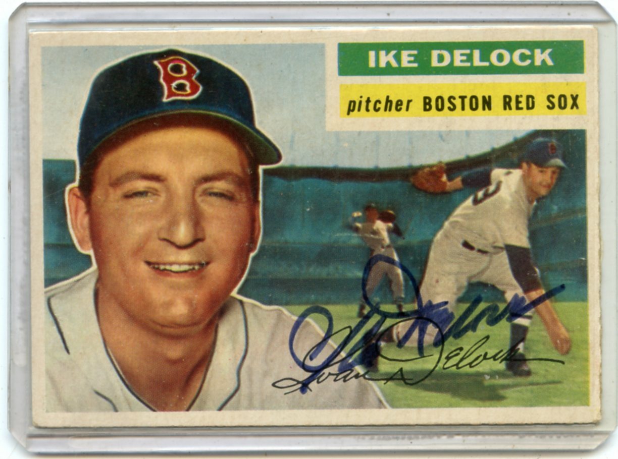 1956 TOPPS BASEBALL #284 IKE DELOCK AUTOGRAPH, BOSTON RED SOX, 080320 ...