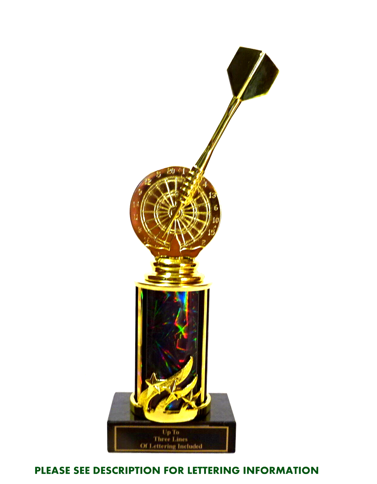 DART TROPHY DARTS FREE LETTERING BLACK MARBLE BASE #2 | eBay