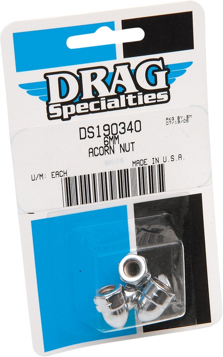Drag Specialties Chrome Ware Acorn Nuts 6mm 5pk Harley Davidson DS ...
