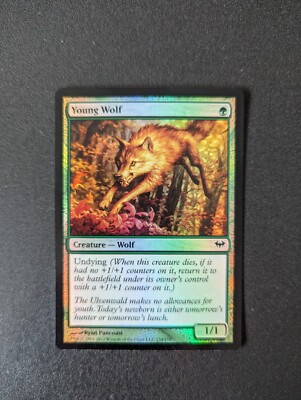 MTG FOIL Dark Ascension Uncommon Young Wolf Excellent - NM | eBay